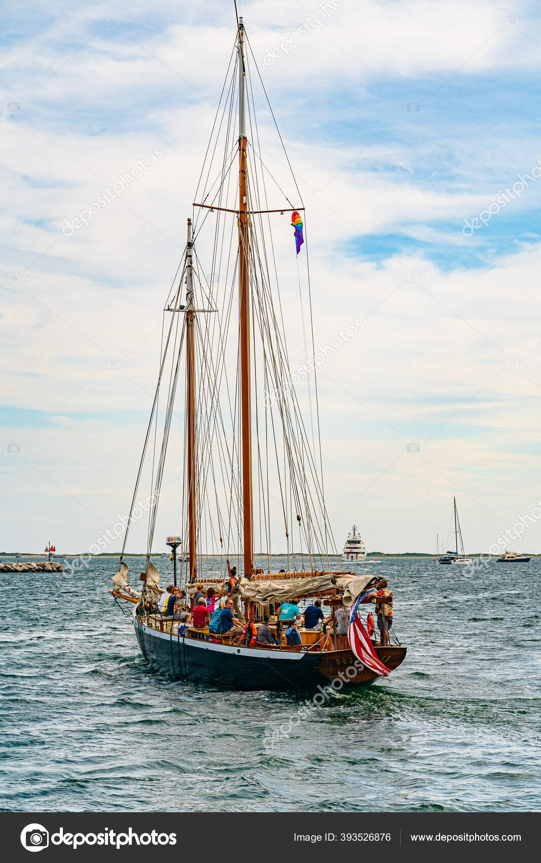 Provincetown Cape Cod Massachusetts August 2019 Catamaran His Crew ...
