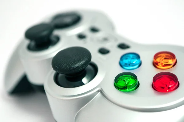 Wireless Video Game Controller Joystick Isolated White Background Stock ...