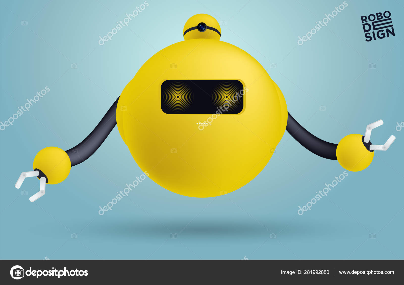 Different Poses Robot Innovation Technology Science Fiction Future Cute ...