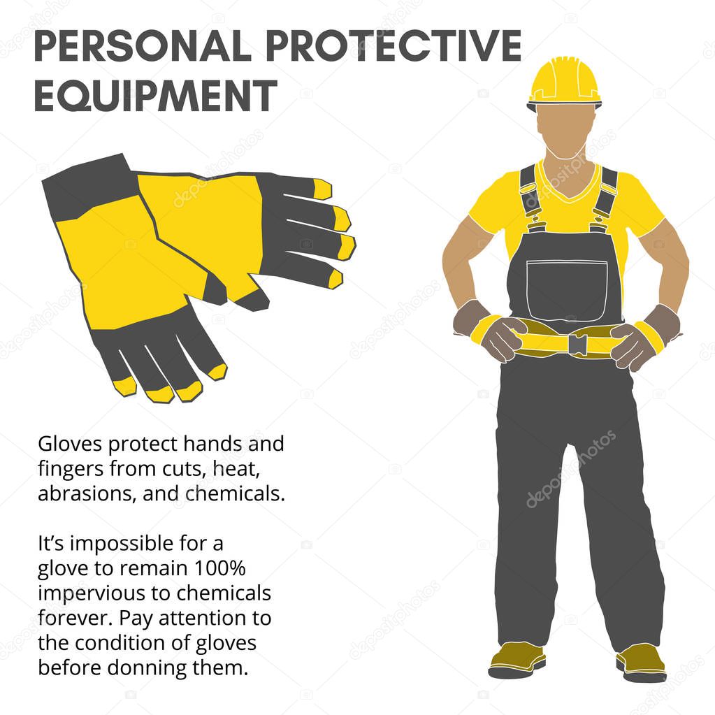 Equipo de protección personal vector ilustración objetos conjunto 2023