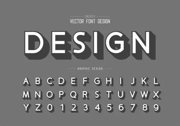 Shadow Font Alphabet Vector Style Typeface Letter Number Design Graphic ...