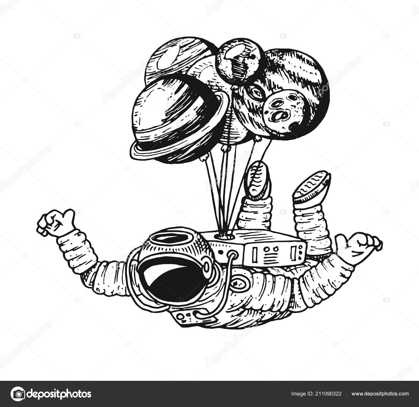 Sun With Planets In Space Drawing