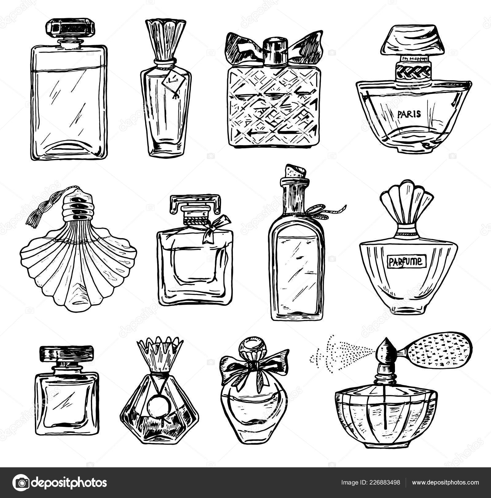 Desenho De Frasco De Perfume Vintage