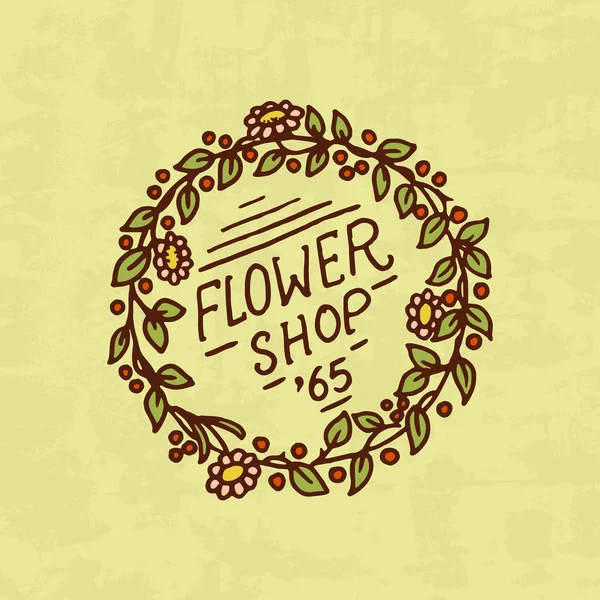 Flower shop emblems and Bright logo. Vintage bouquet. Gardening signs ...