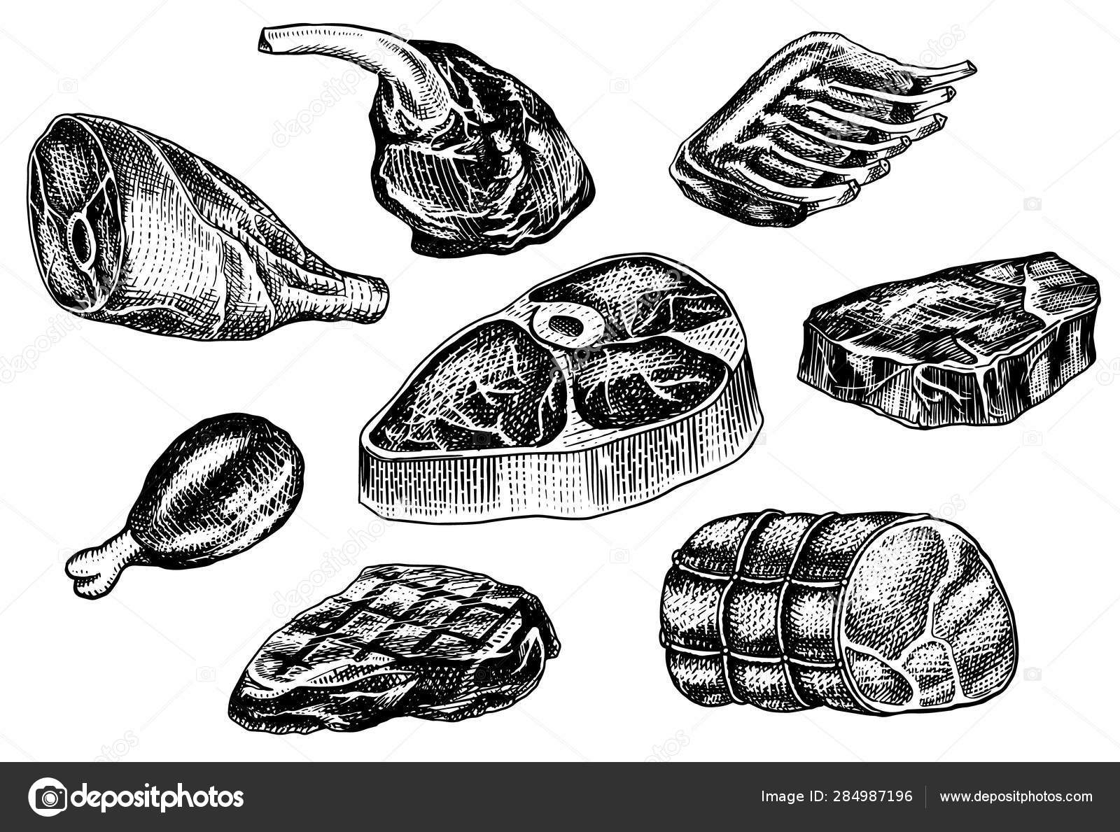 Meats Clipart Black And White