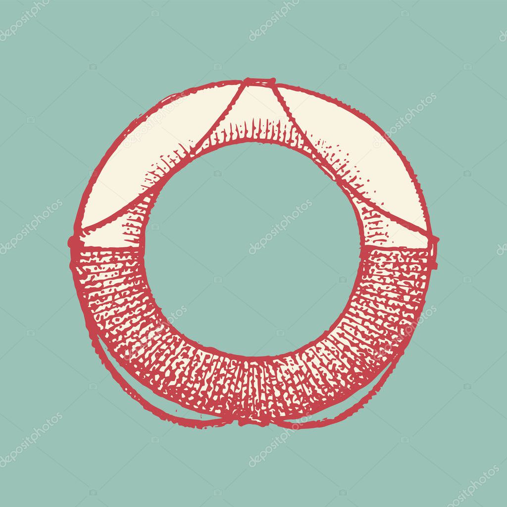 Letra mayúscula decorativa O. Estilo antiguo marino. Olas y el mar en ...