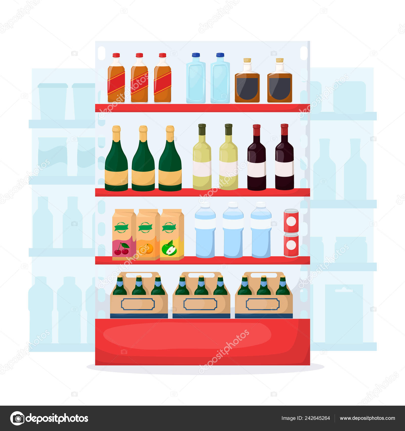 Cartoon Store Shelves