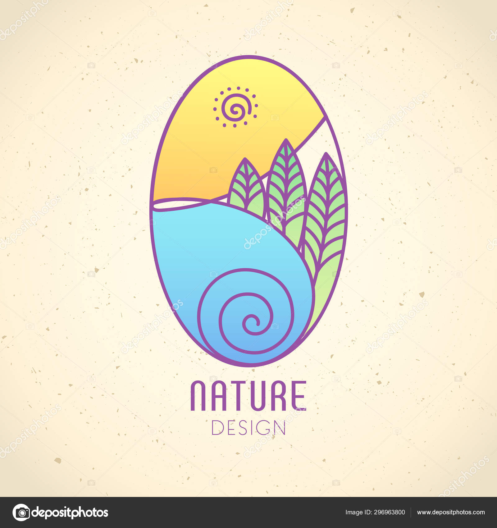 Logotipo de los elementos naturales Vector de stock #296963800 de ...