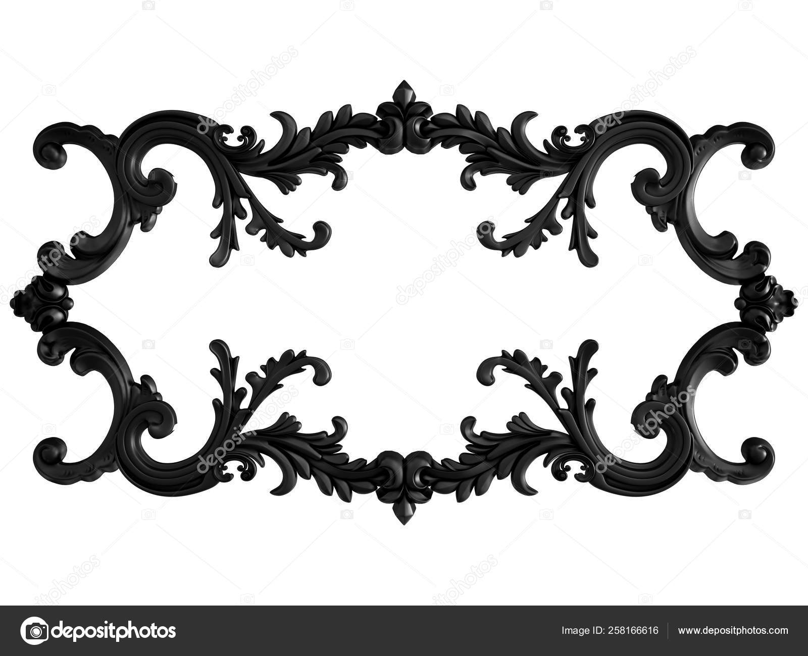 Black ornament on a white background. Isolated — Stock Photo ...