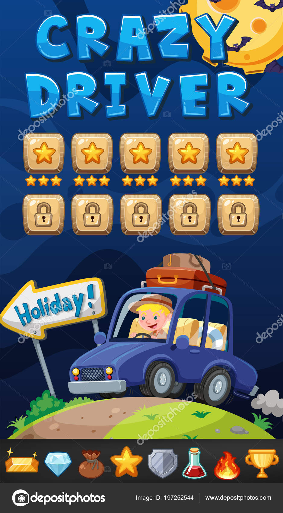 Night Driving Game Template Illustration Stock Illustration by ©brgfx ...