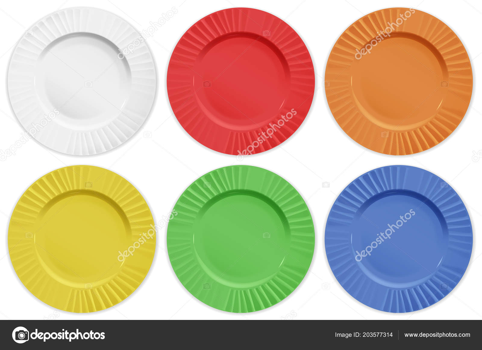Set Different Color Plates Illustration Stock Vector by ©brgfx 203577314