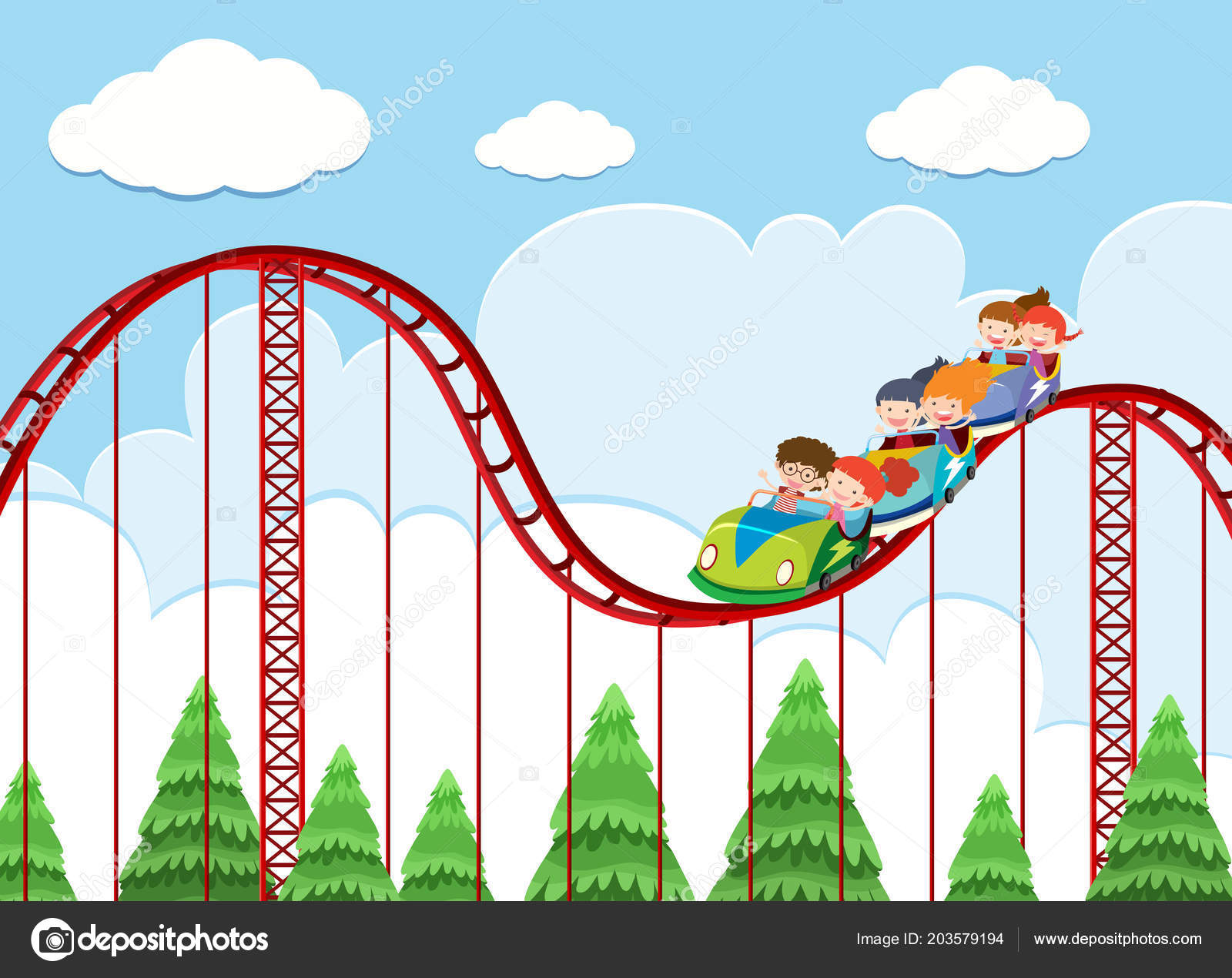 Animated Roller Coaster Drawing