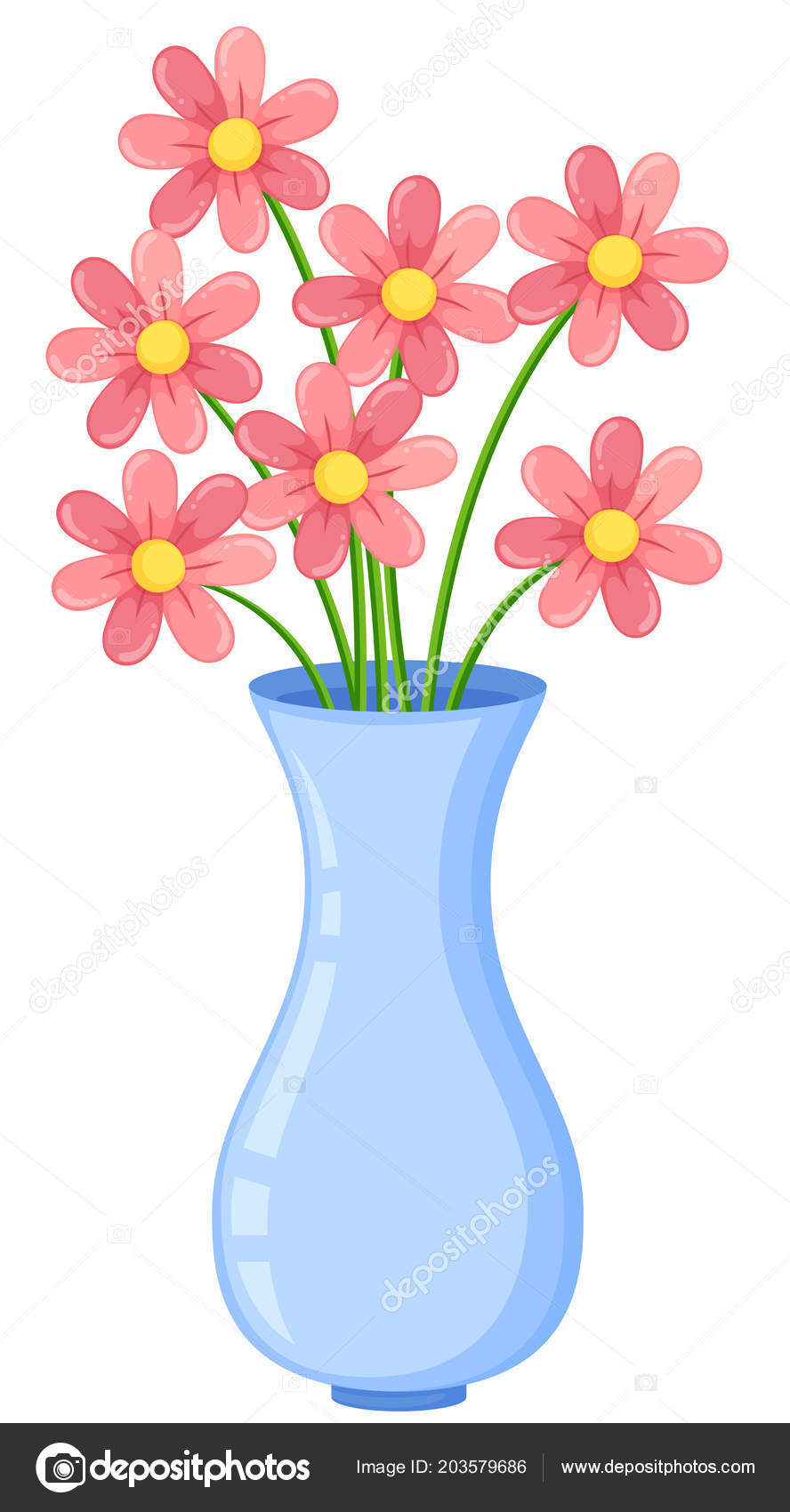 Vas Bunga Pada Ilustrasi Latar Belakang Putih Vektor Stok oleh ©brgfx ...