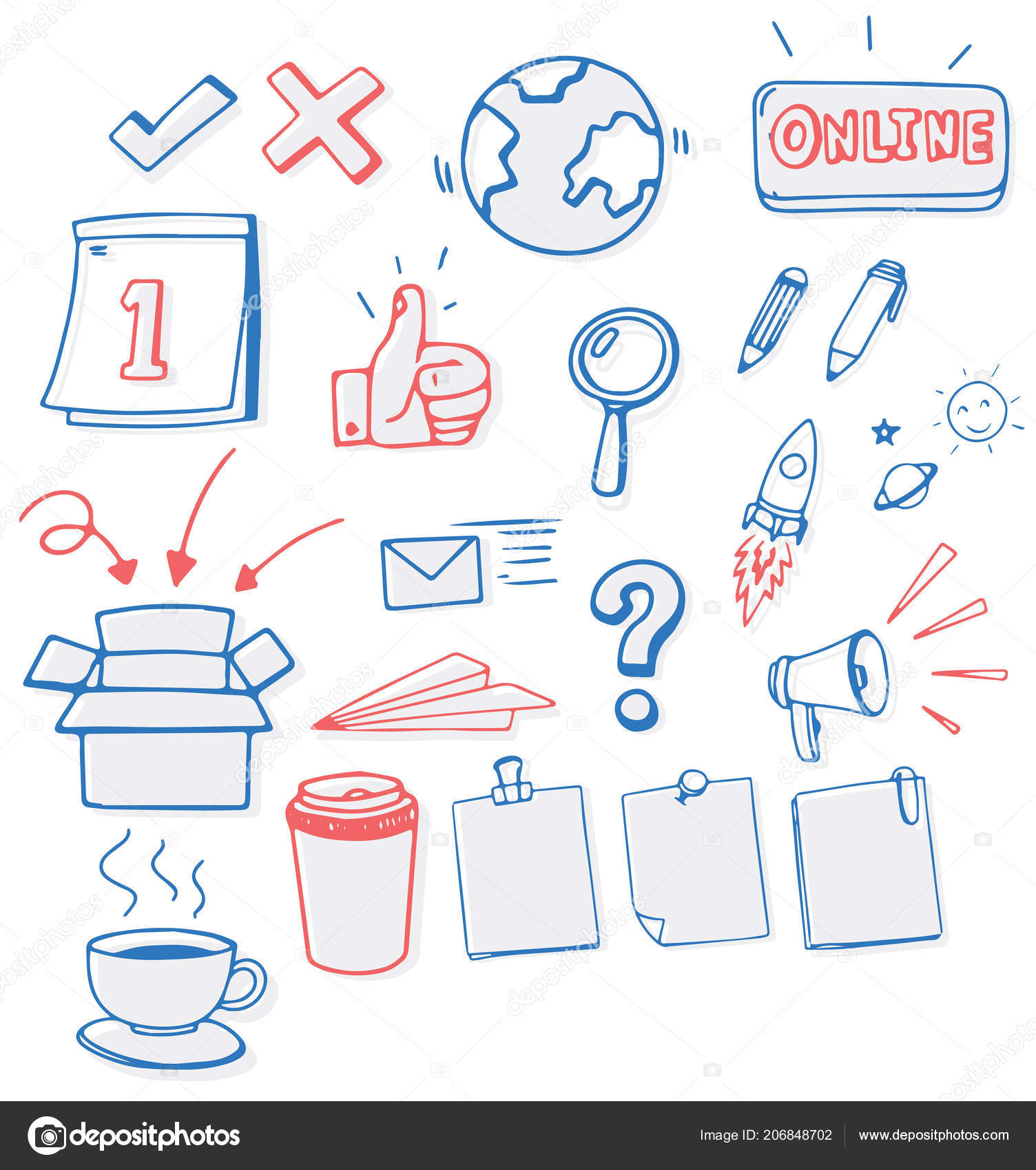 Doodle Icon White Background Illustration Stock Vector Image by ©brgfx ...