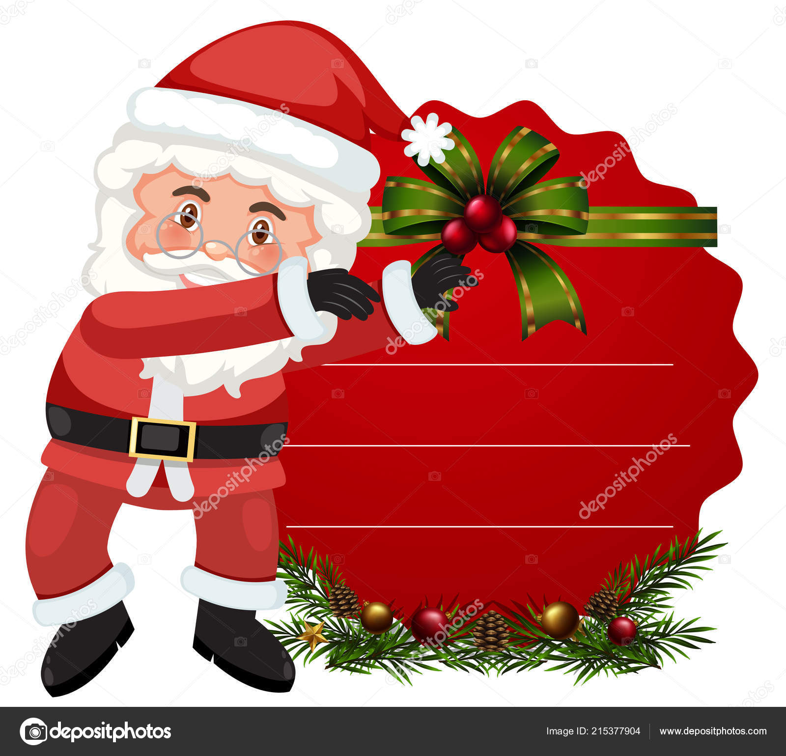 Una Ilustración Tarjeta Santa Claus Vector de stock por ©brgfx 215377904