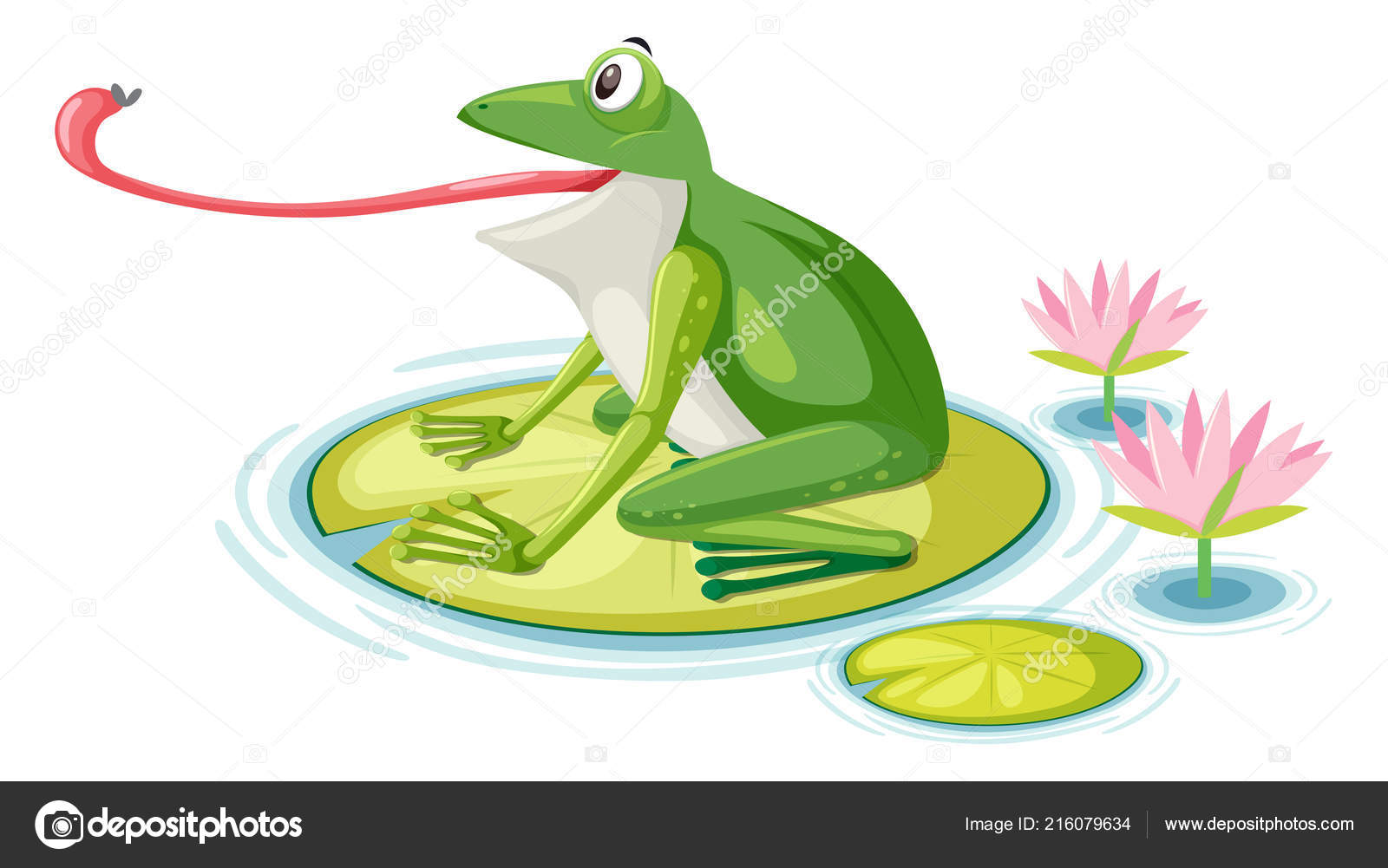 Frog Eating Fly Clipart