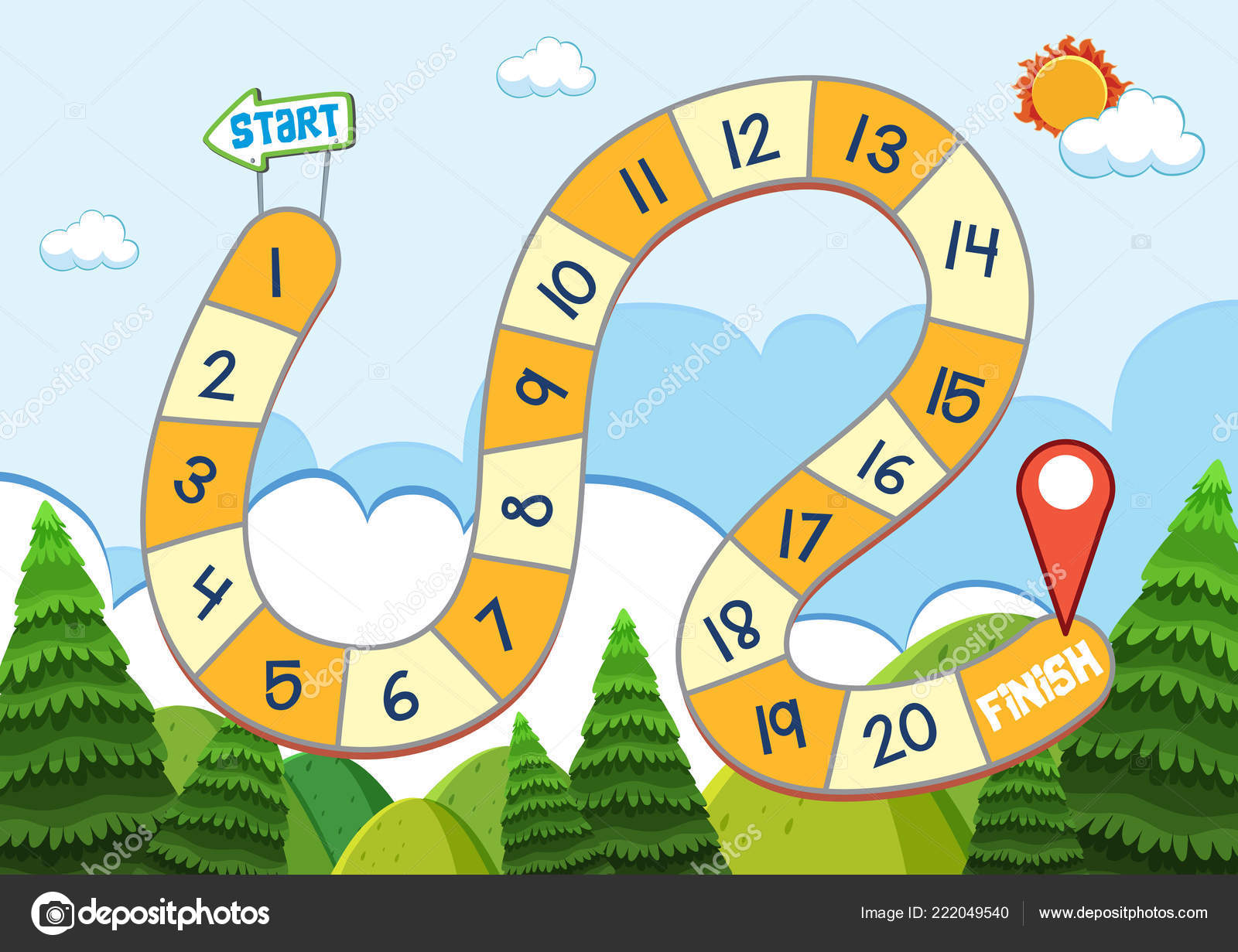 Path Board Game Nature Background Illustration Stock Vector Image by ...