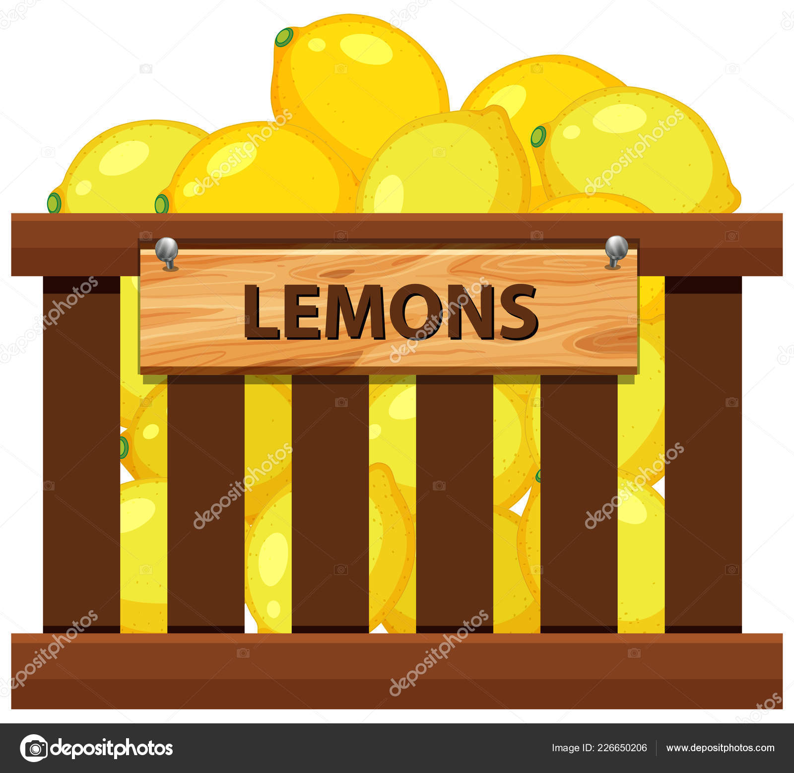 Crate Lemon Illustration Stock Vector Image by ©brgfx #226650206