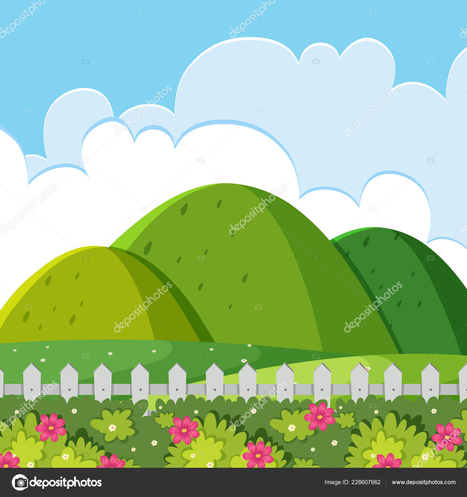 Una Naturaleza Colina Paisaje Ilustración Vector de stock por ©brgfx ...
