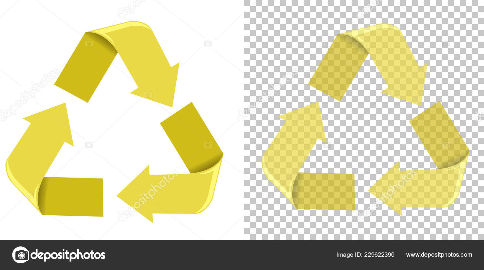Yellow Recycling Sign White Background Illustration Stock Vector Image ...