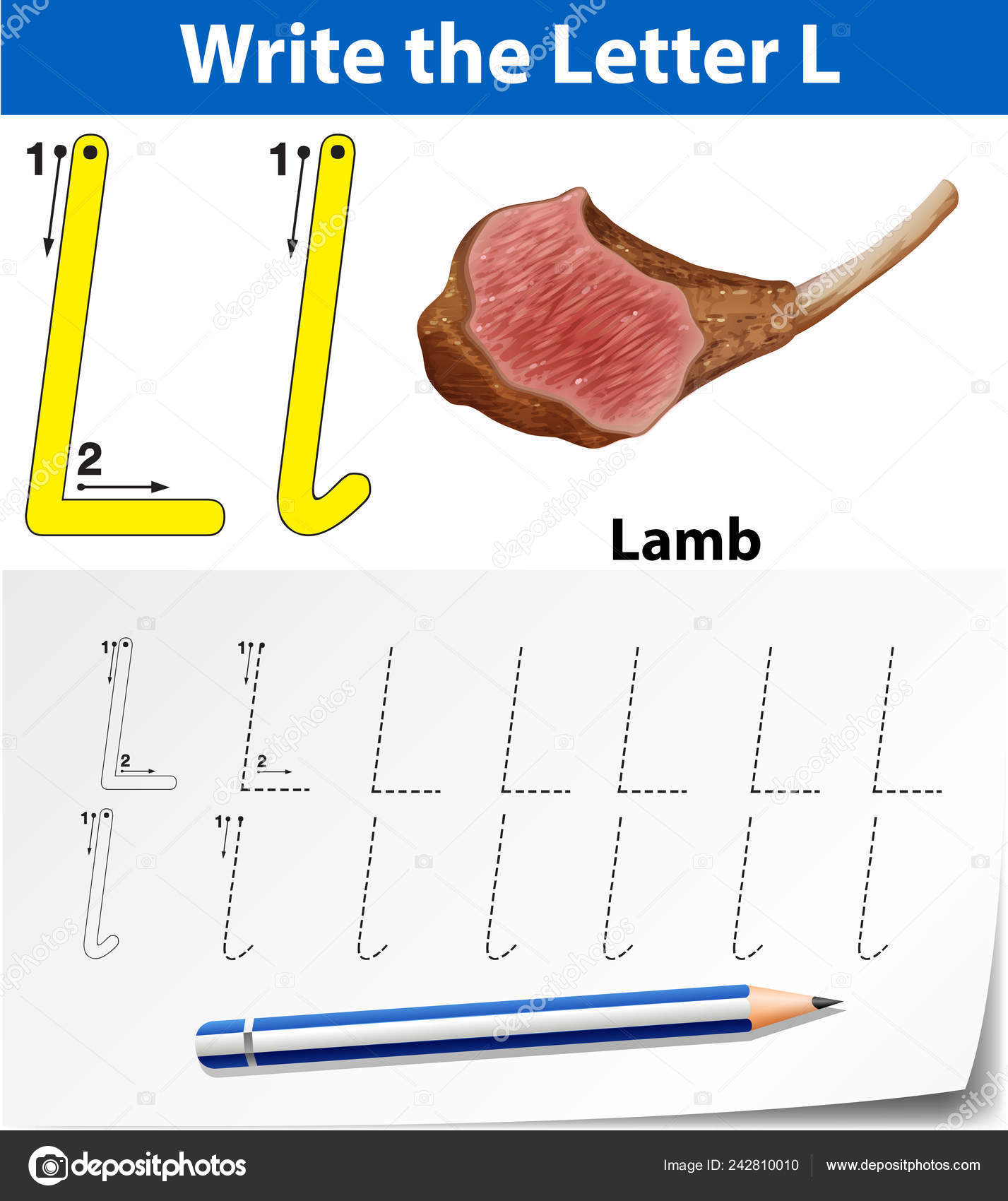 Letra Rastreamento Alfabeto Planilhas Ilustração Vetor de stock de ...