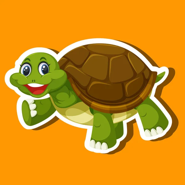 Cute Simple Turtle Cartoon White Background Illustration Stock Vector ...