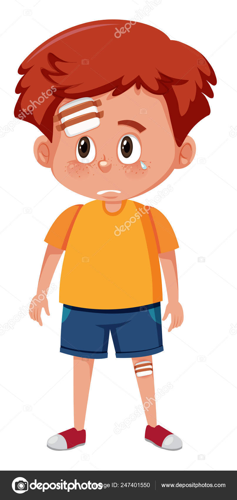 Niño Herido Personaje Ilustración vector, gráfico vectorial © brgfx ...