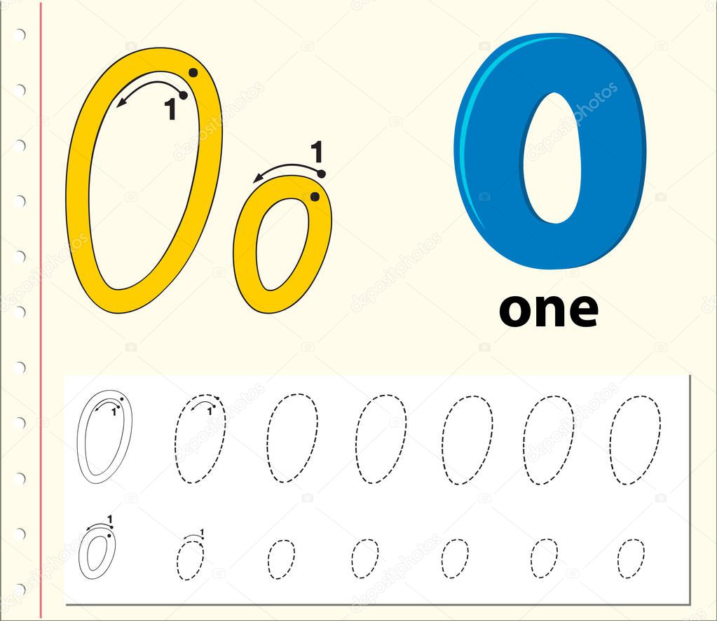 Hojas de trabajo del alfabeto de seguimiento de la letra O Vector de ...