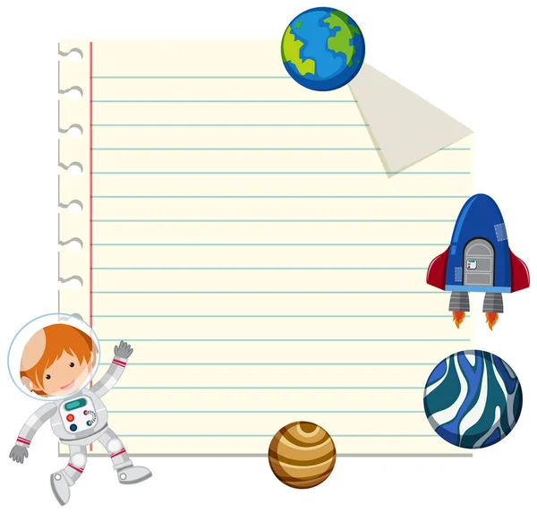 Border template with planets in the space background Stock Vector by ...