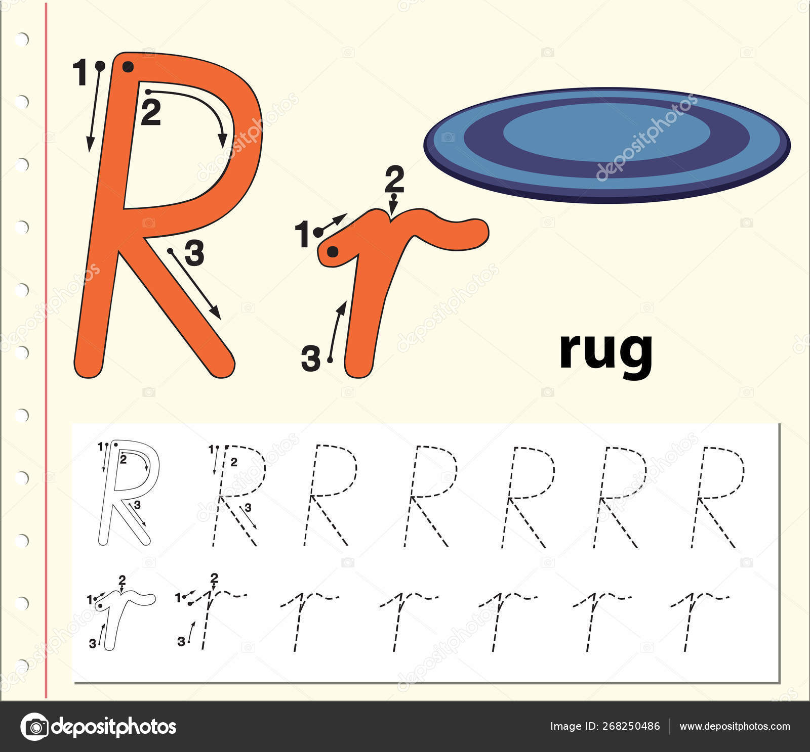 Huruf R menelusuri lembar kerja alfabet Vektor Stok oleh ©brgfx 268250486