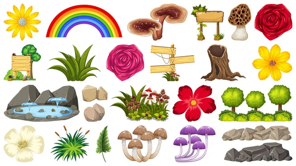 Large set of nature objects Stock Vector by ©brgfx 279036906