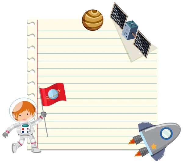 Border template with planets in the space background Stock Vector by ...