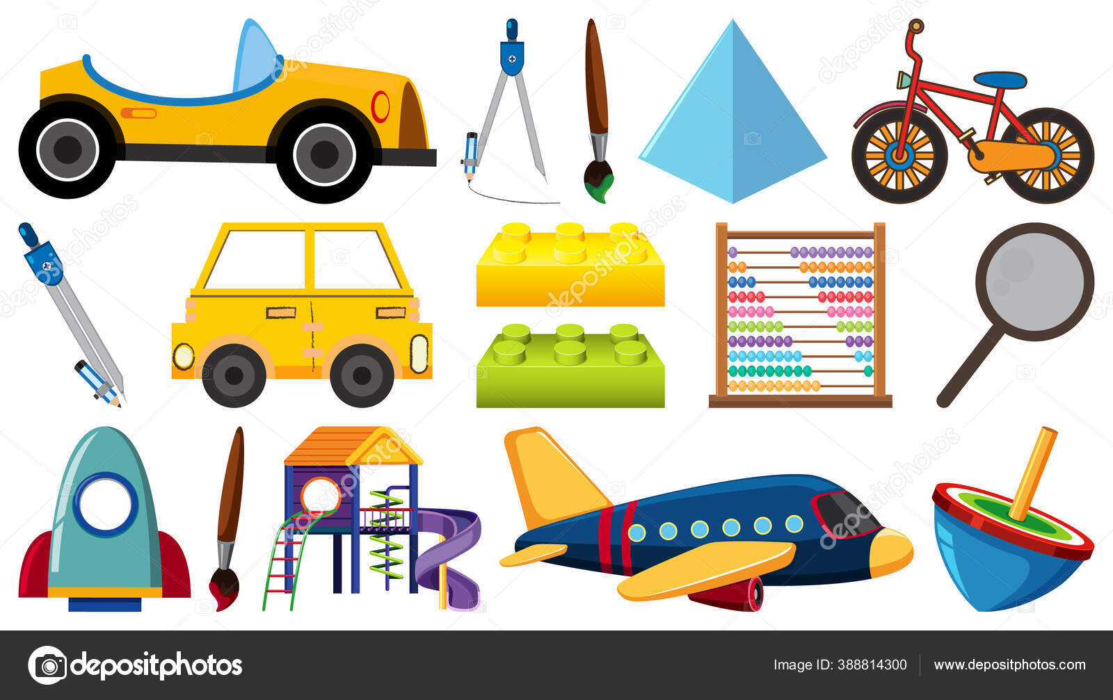 Set Various Objects Cartoon Illustration Stock Vector Image by ©brgfx ...