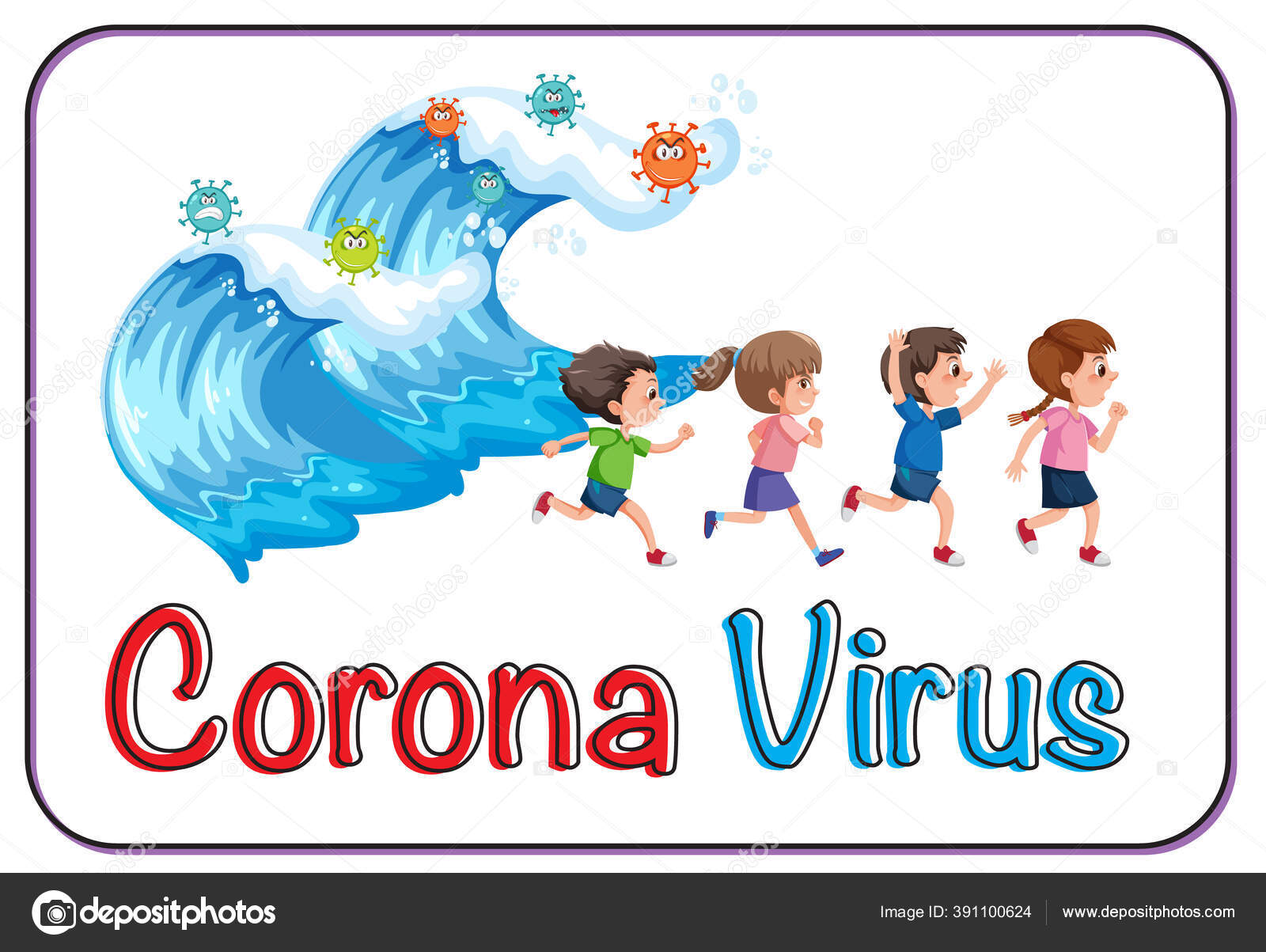 Second Wave Corona Virus Illustration Stock Vector by ©brgfx 391100624
