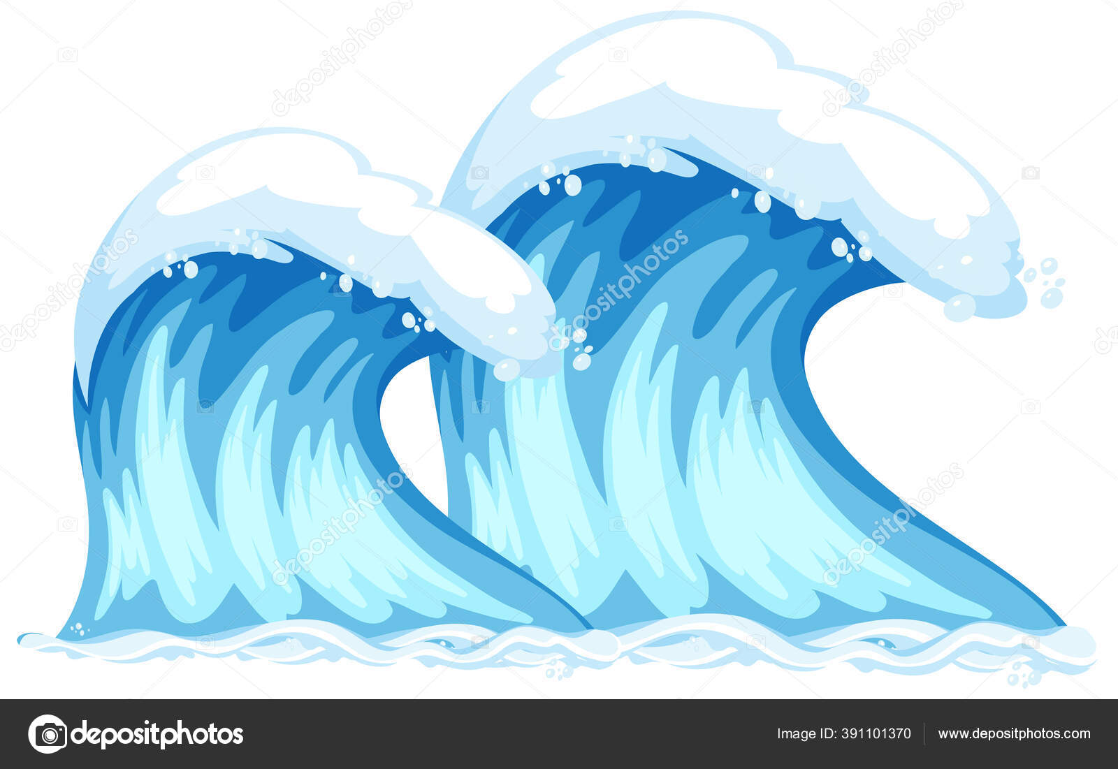 Simple Cartoon Ocean Waves