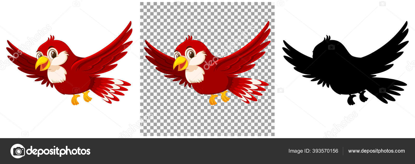 Ilustrasi Karakter Burung Merah Imut Vektor Stok oleh ©brgfx 393570156