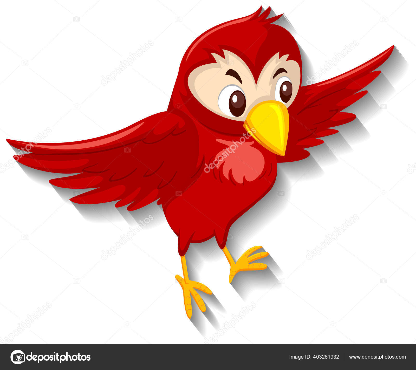 Red Bird Flying Clipart