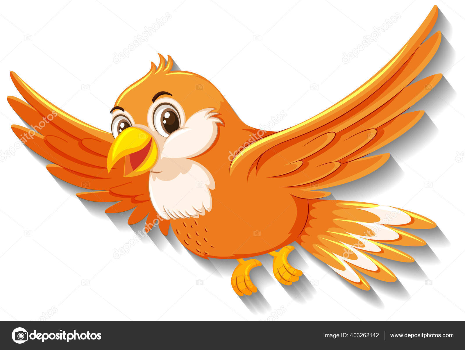 Cute Orange Bird Cartoon Character Illustration Stock Vector Image by ...