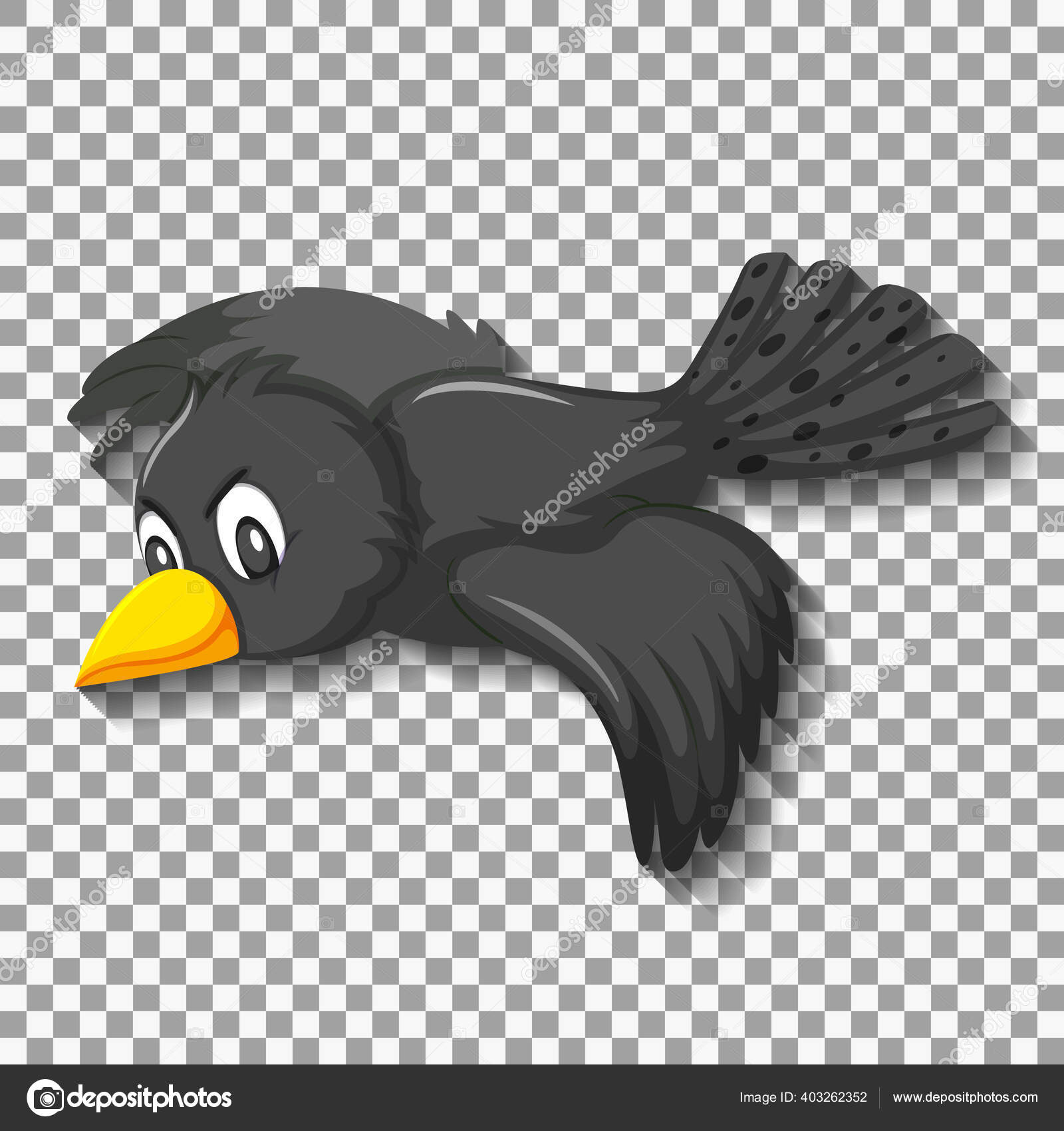 Black Bird Cartoon Character Illustration Stock Illustration by ©brgfx ...