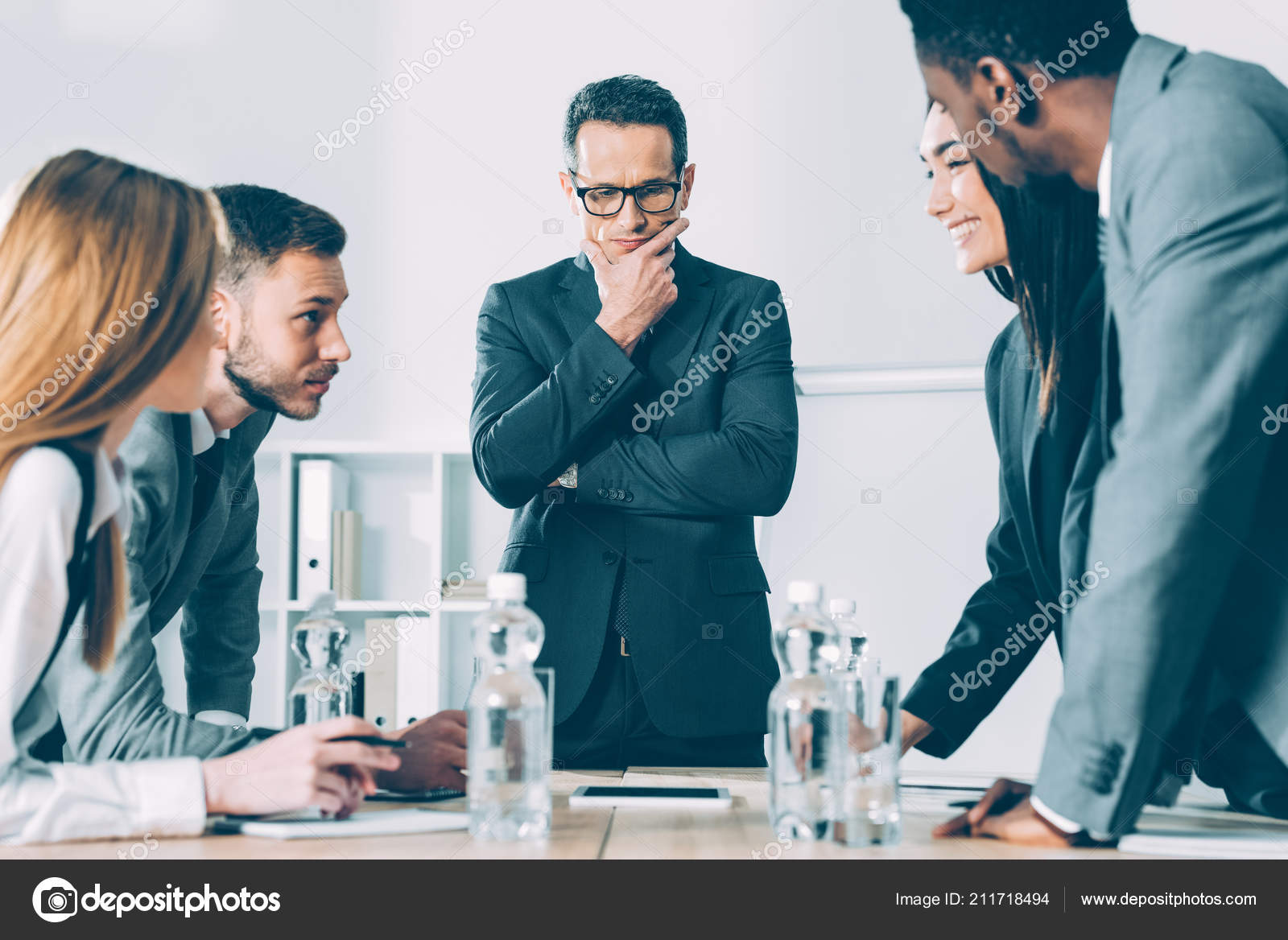 Multiethnic Successful Businesspeople Having Conversation Conference ... Multiethnic Successful Businesspeople Having Conversation Conference ...