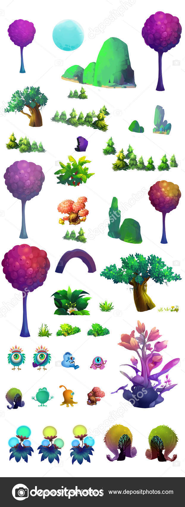 Close View Various Colorful Elements Set Illustration — Stock Photo ...