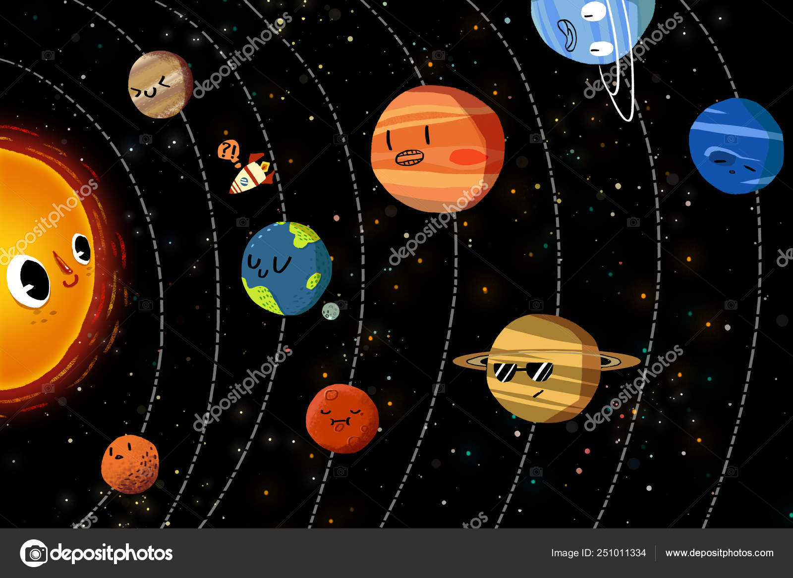 Close View Solar System Illustration Stock Illustration by ©NextMars ...