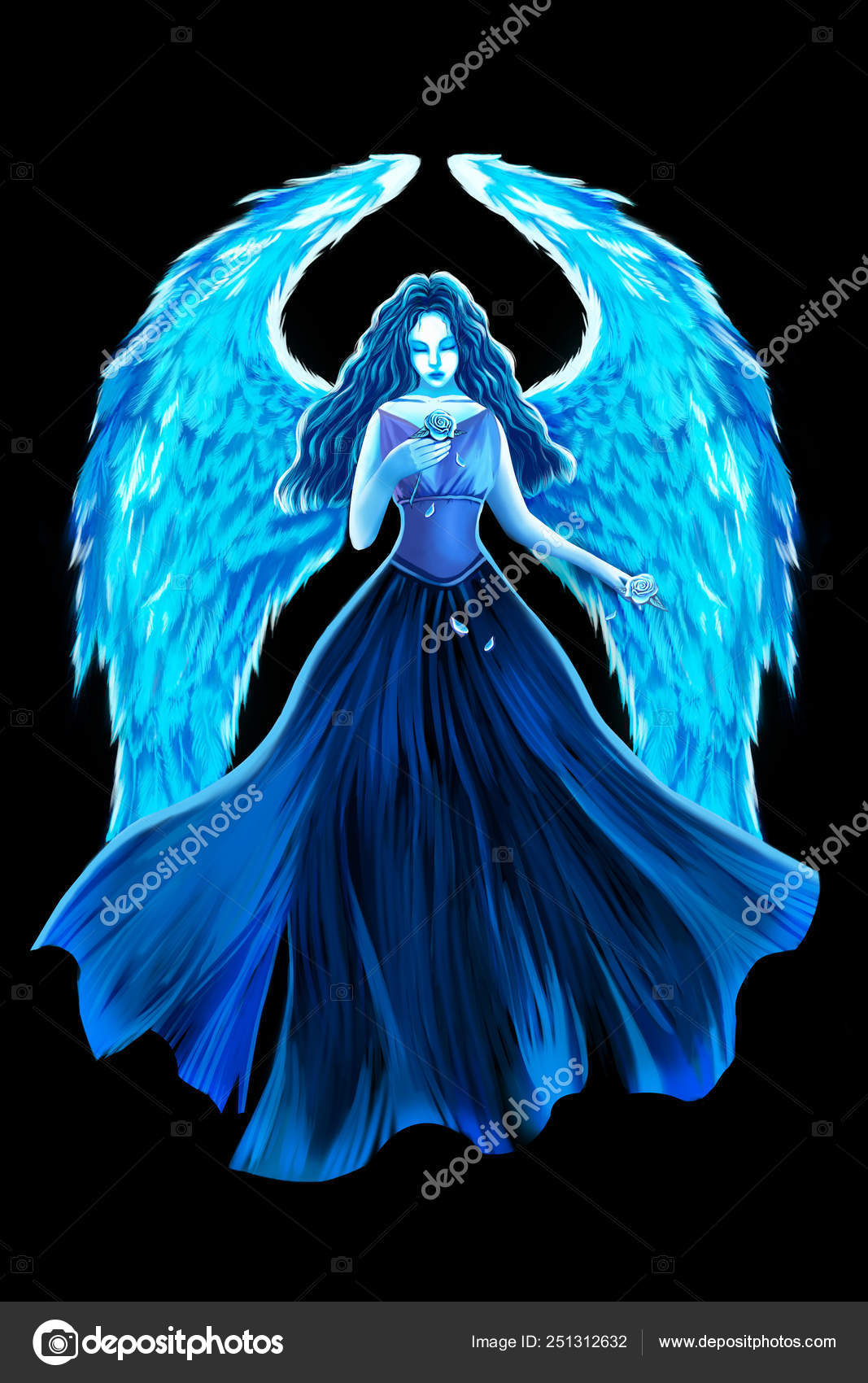 Close View Blue Angel Illustration Stock Photo by ©NextMars 251312632