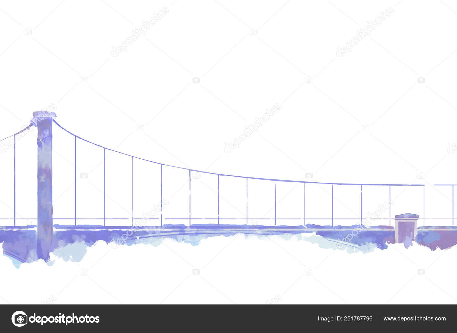Bridge Letter Paper Notebook Cover Background Watercolor Style Digital ...