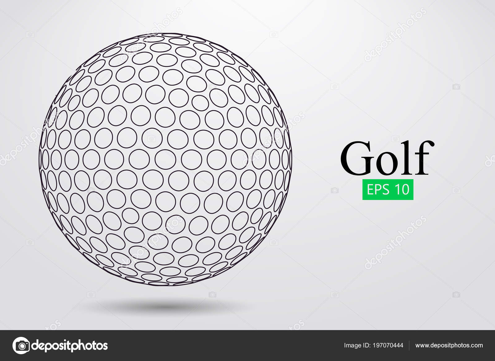 Golf Ball Silhouette Vector
