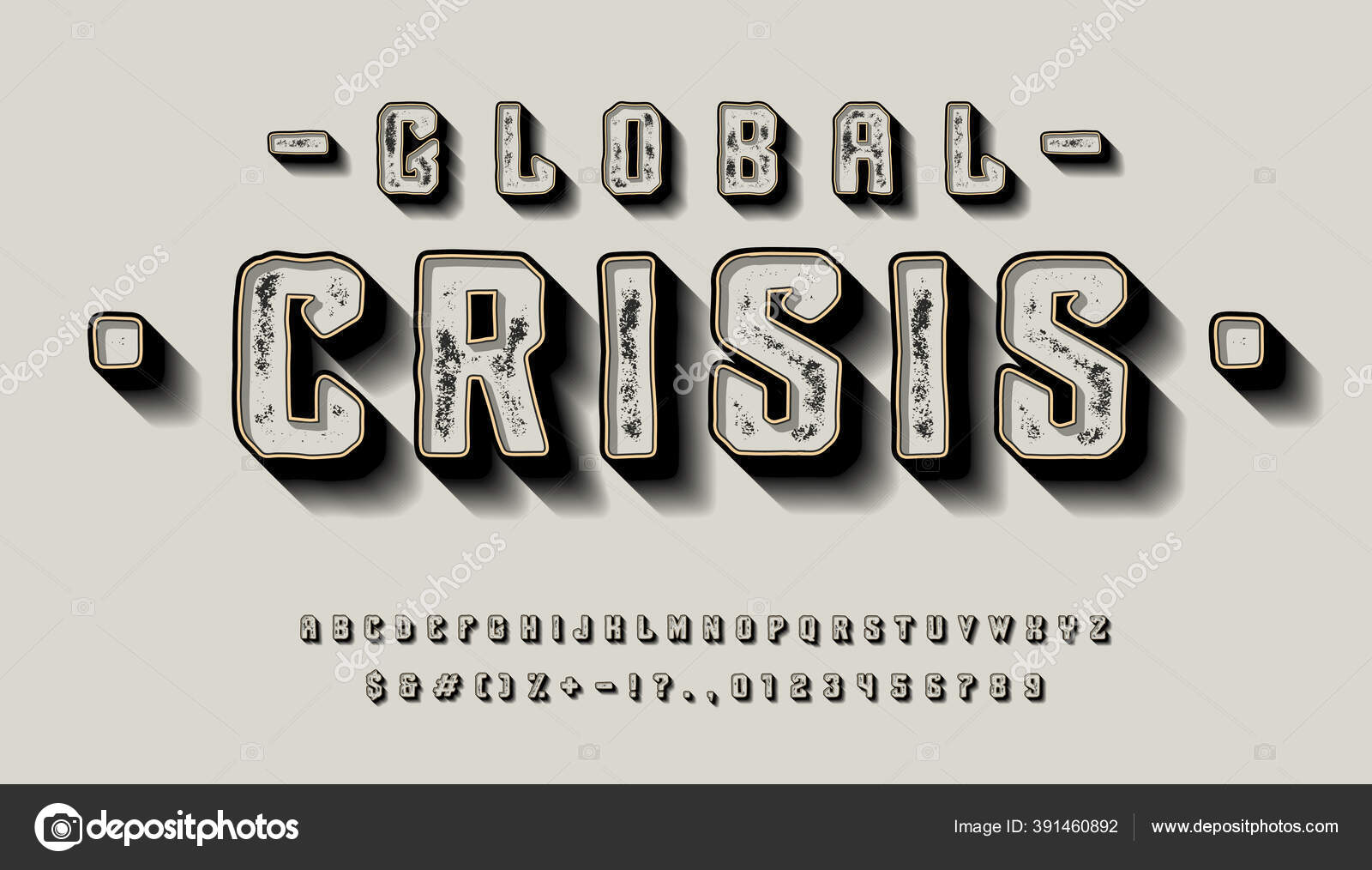 Font Global Crisis. 3d display typeface Stock Vector by ©MagicPics ...