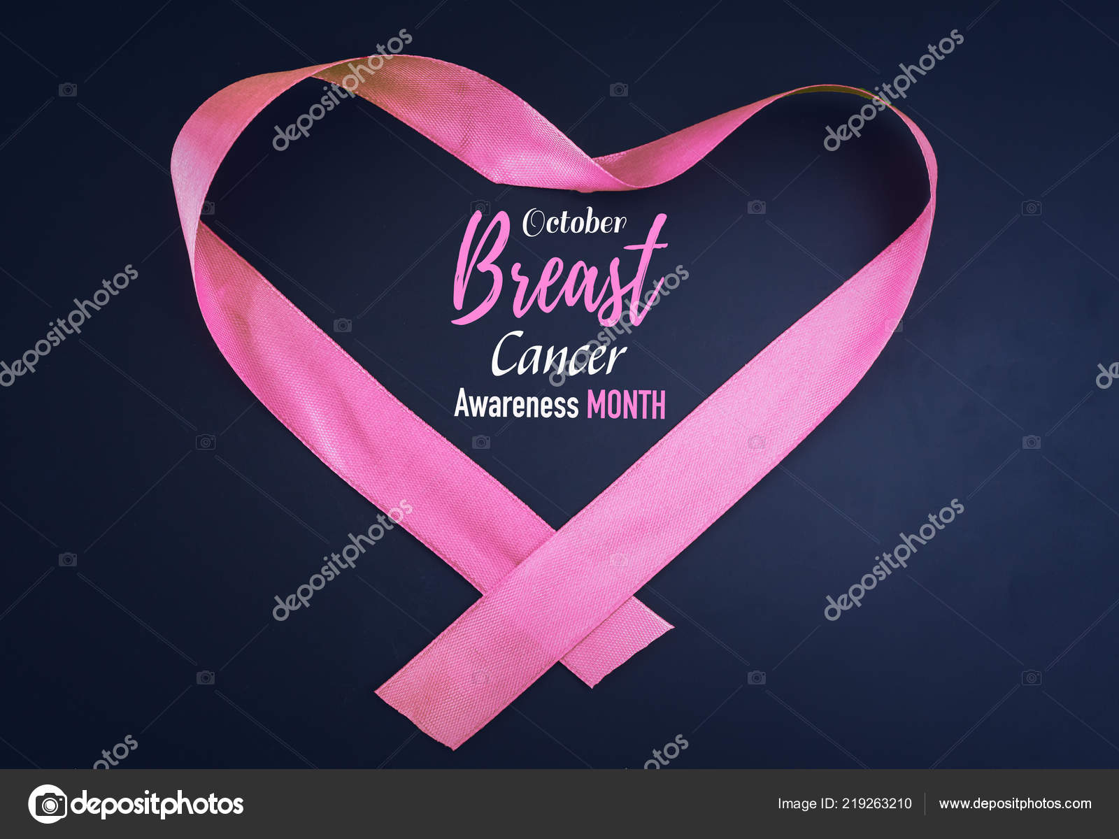 Pink Ribbon Black Background Supporting Breast Cancer Awareness Month ...