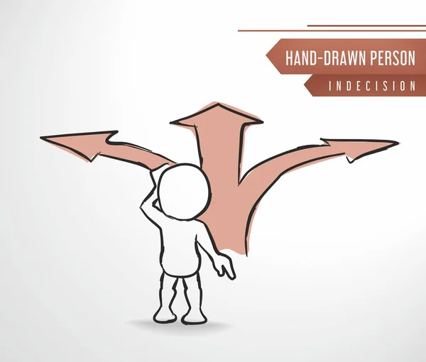 Sketch Vector Indecisive Person Crossroads Hand Drawn Undecided Concept ...