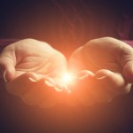 The light in young woman hands Stock Photo by ©Photocreo 45579793