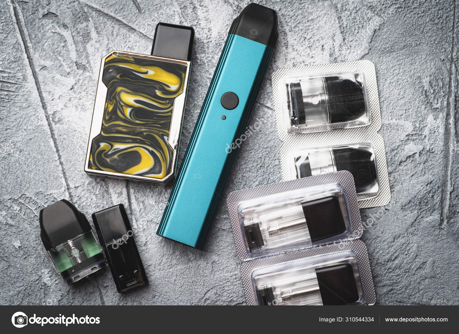 Vape pod system or pod mod with changeable cartridges close up - newest ...